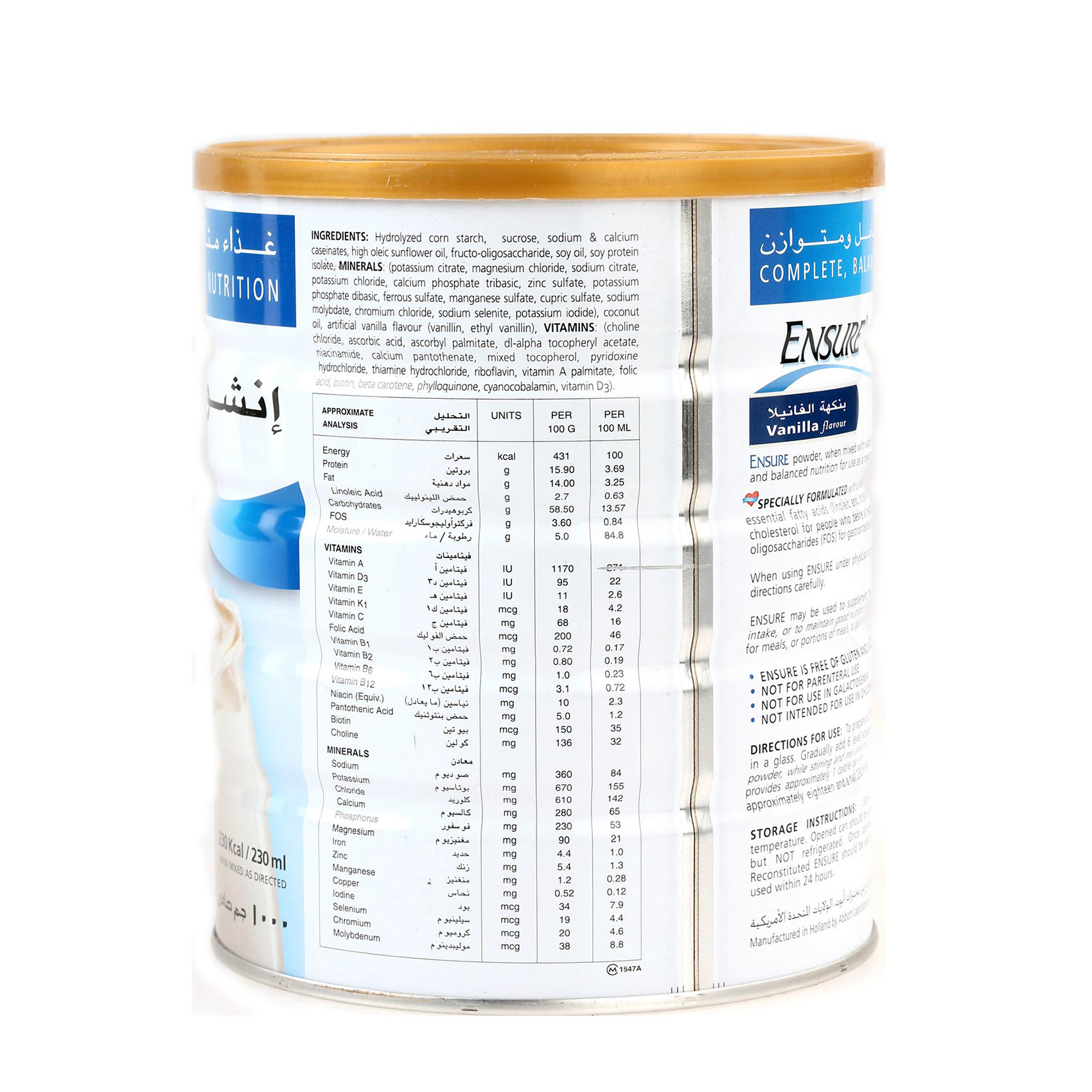 Ensure Milk Powder Nutrition Facts | Besto Blog